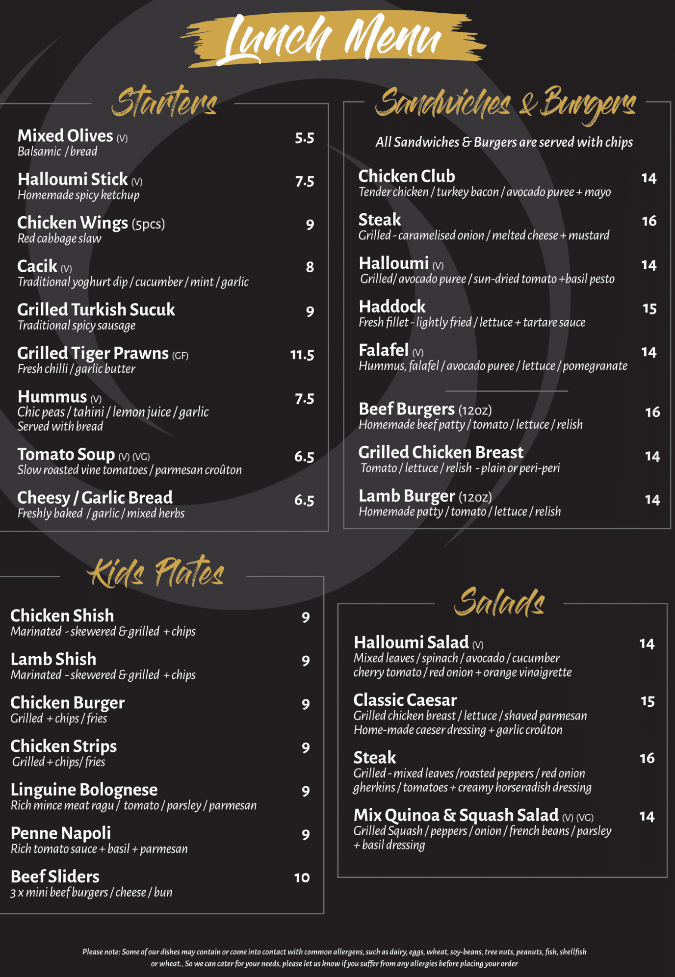 Lunch Menu – Ohana Restaurant & Lounge